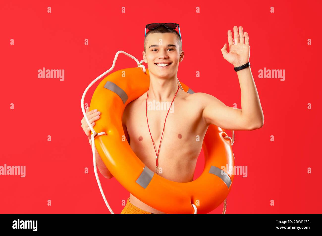 Lifeguard waving and hi-res stock photography and images - Alamy
