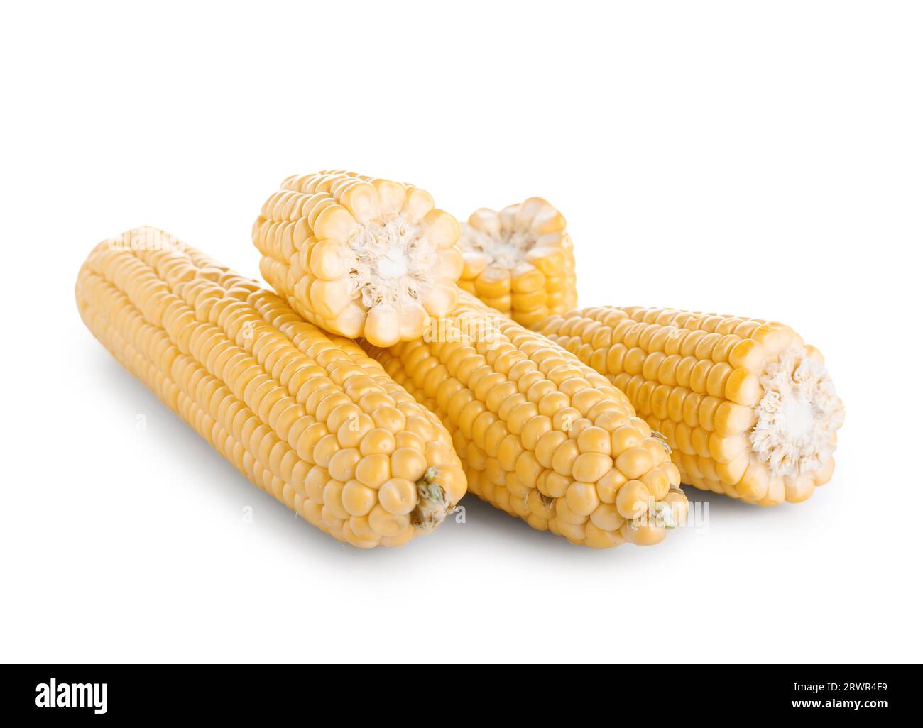 Fresh corn cobs isolated on white background Stock Photo - Alamy