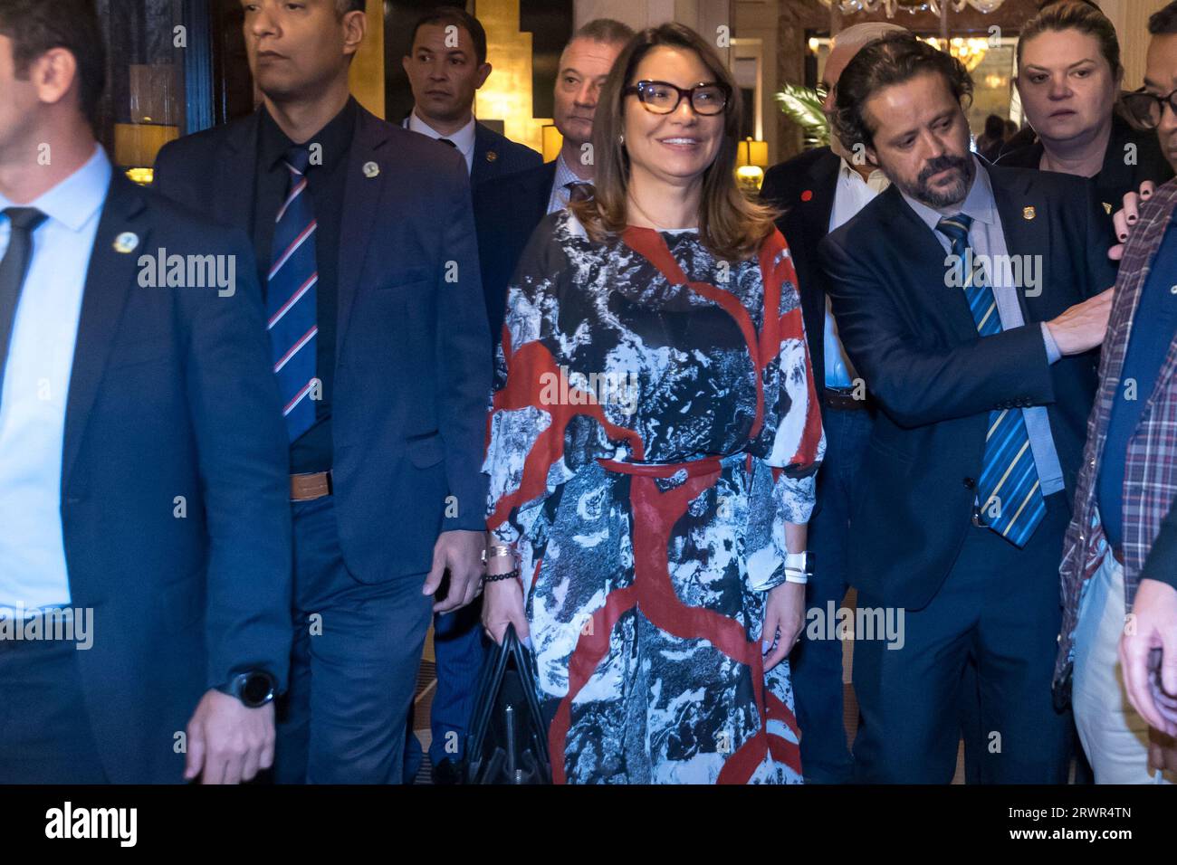 New York, USA. 20th Sep, 2023. The first lady of Brazil Janja Lula da ...