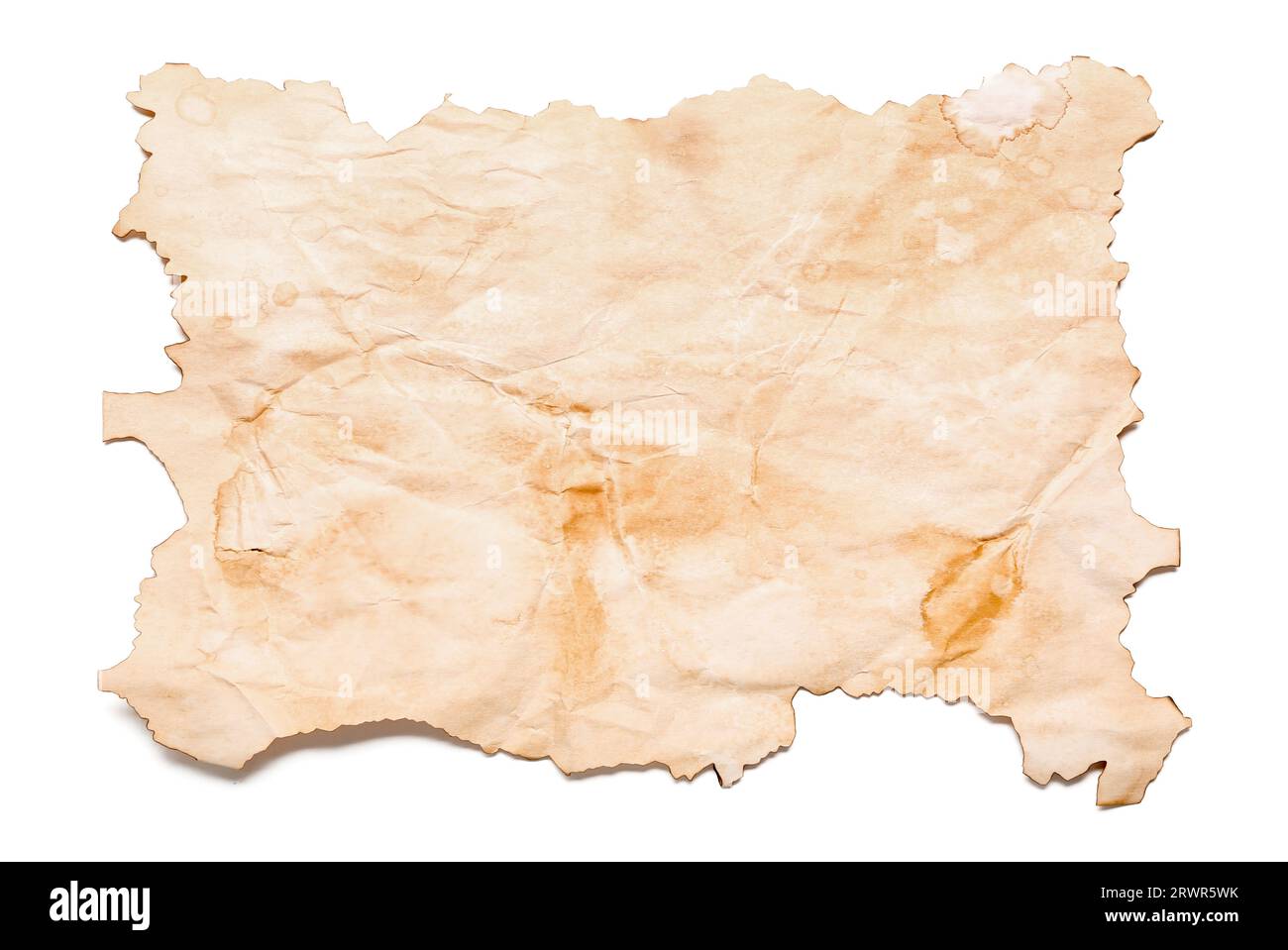 Old paper isolated on white background Stock Photo - Alamy