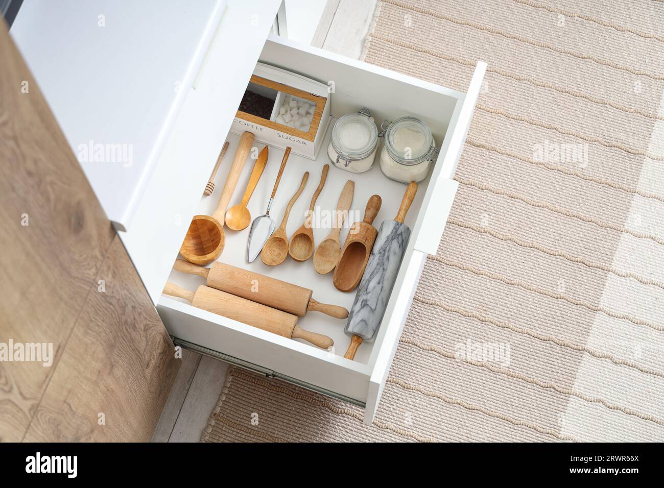 Set of utensils for bakery in drawer at kitchen Stock Photo - Alamy