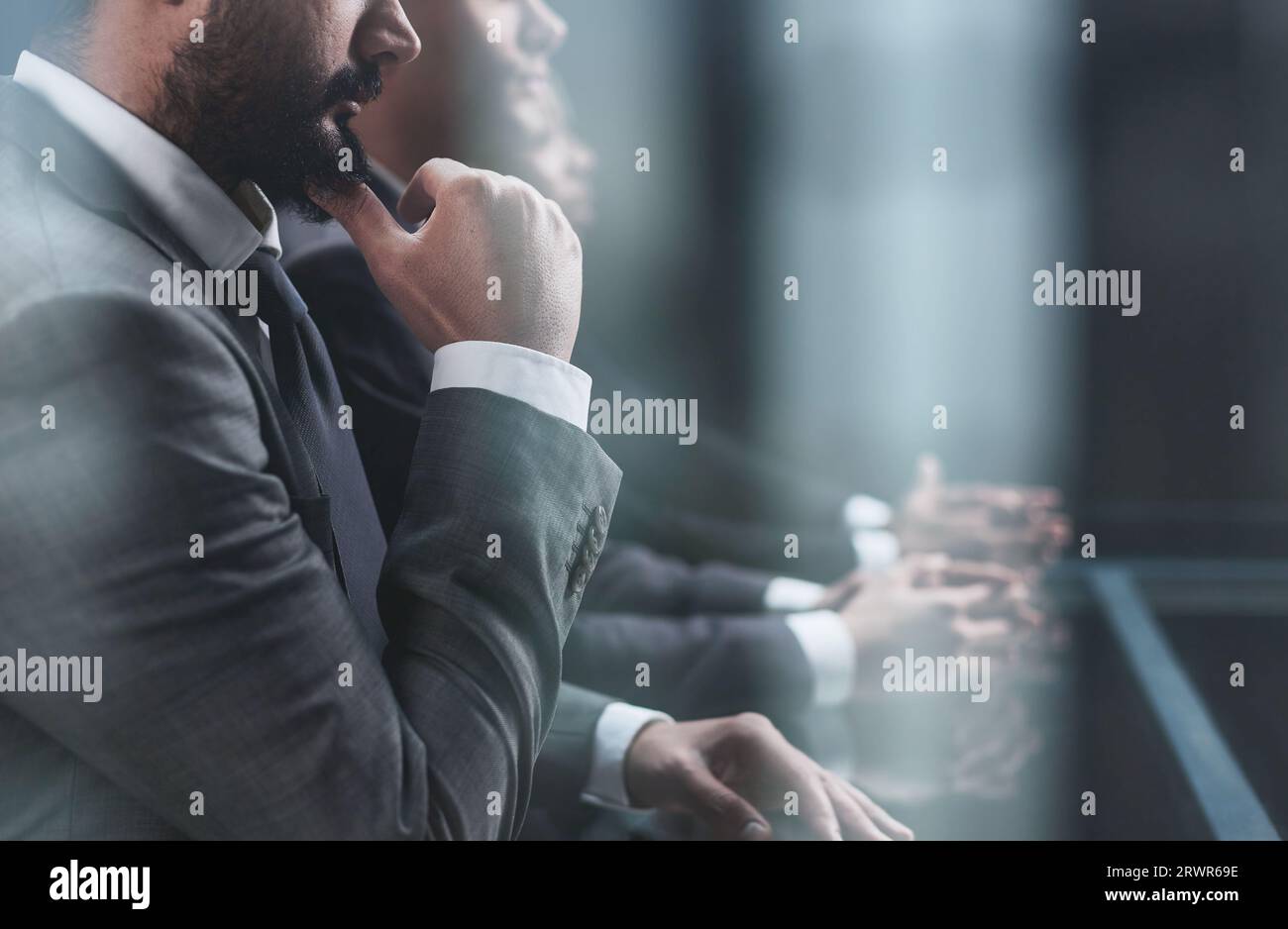 Business people working late at modern office Stock Photo - Alamy