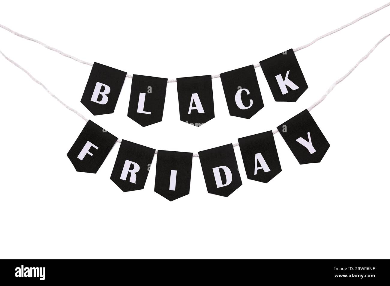 Rope and flags with text BLACK FRIDAY on white background Stock Photo ...