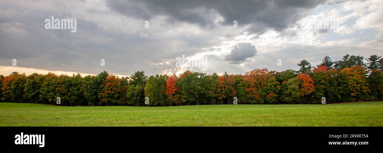 Wisconsin farmland and trees starting to change color in September ...
