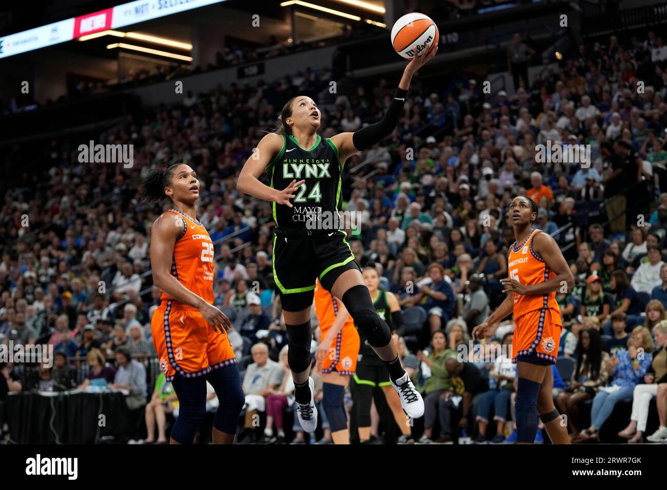Minnesota Lynx forward Napheesa Collier (24) goes up for a shot during ...