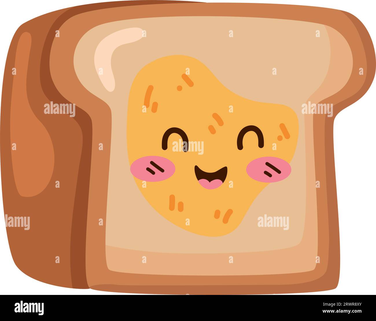 happy bread kawaii vector isolated Stock Vector Image & Art - Alamy