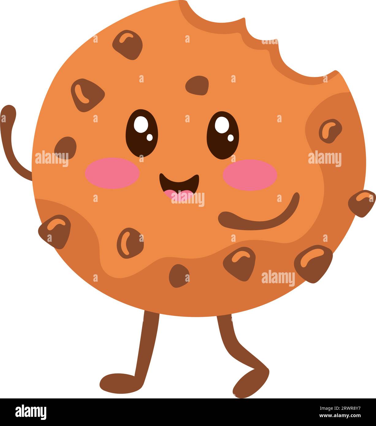 Smiling chocolate chip cookie face Cut Out Stock Images & Pictures - Alamy
