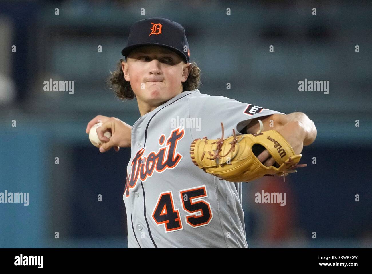 Detroit Tigers Starting Pitcher Reese Olson Throws To The Plate During