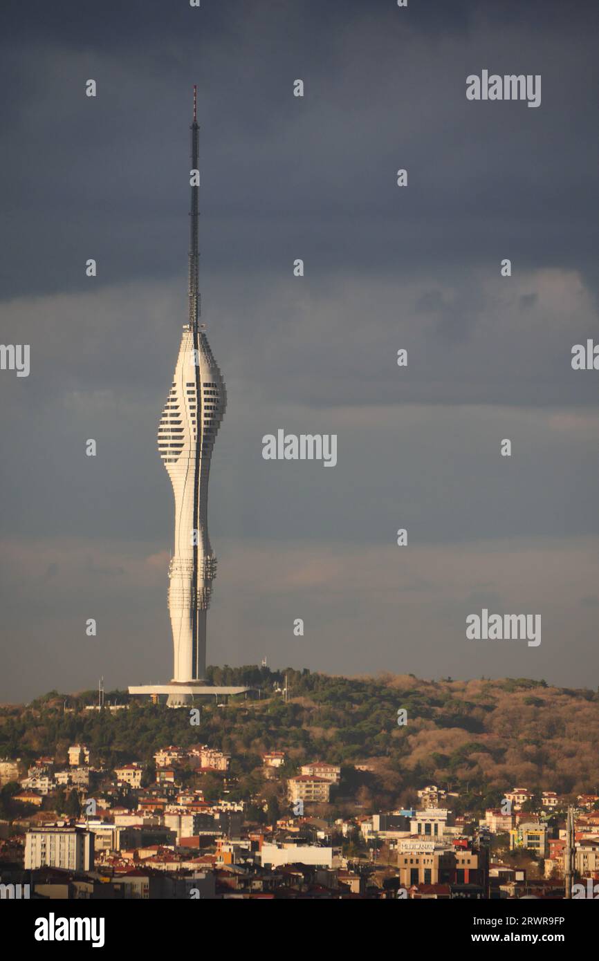 turkey istanbul 17 june 2023. Kucuk Camlica TV Radio Tower in Istanbul ...