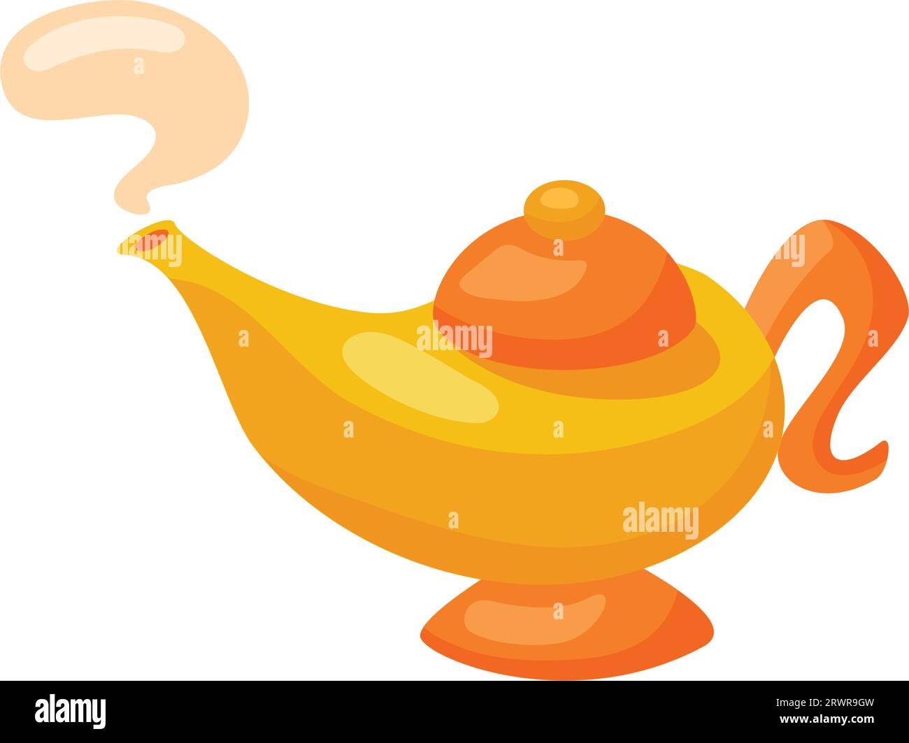 Magic Genie Lamp Golden Illustration Vector Isolated Stock Vector Image And Art Alamy