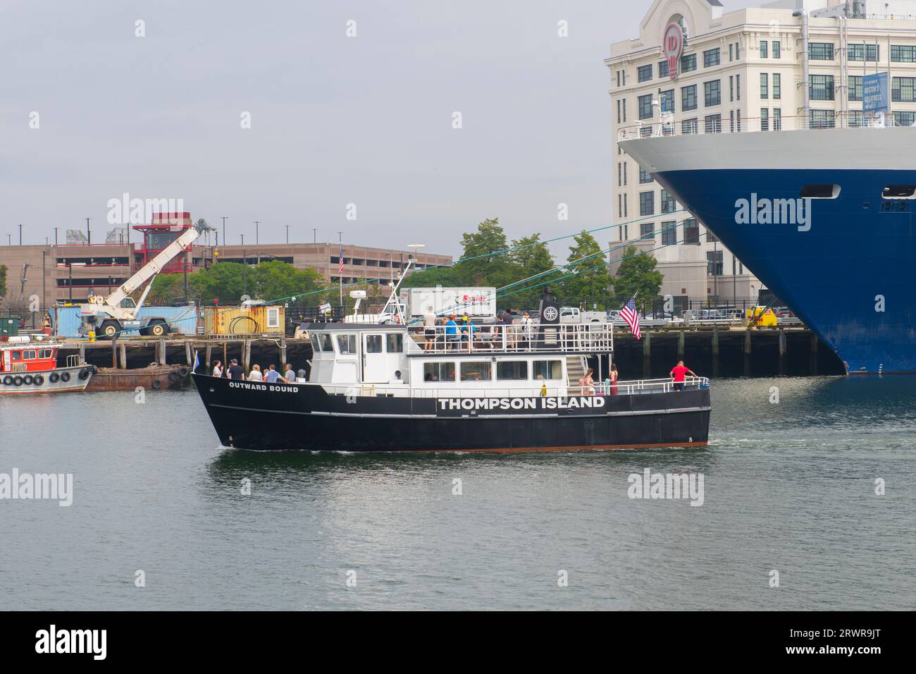 Thompson Island ferry OUTWARD BOUND docked at Boston Cruise Port in ...