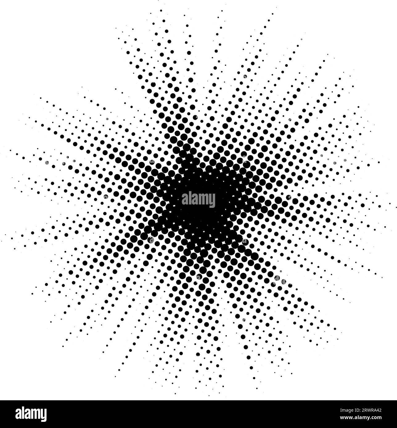 Halftone burst background. Abstract dotted starburst element. Glowing ...