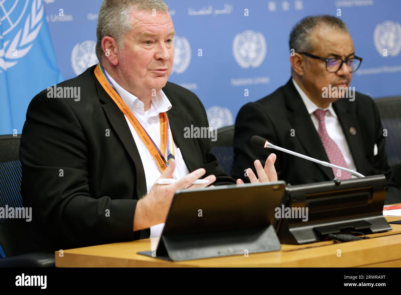 New York, New York, USA. 20th Sep, 2023. Dr Mike Ryan (l), Executive ...