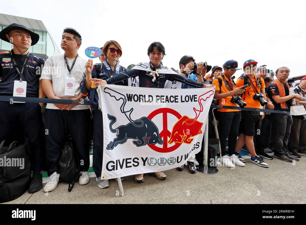 Suzuka, Japan. 21st Sep, 2023. Circuit atmosphere - Red Bull fans in ...