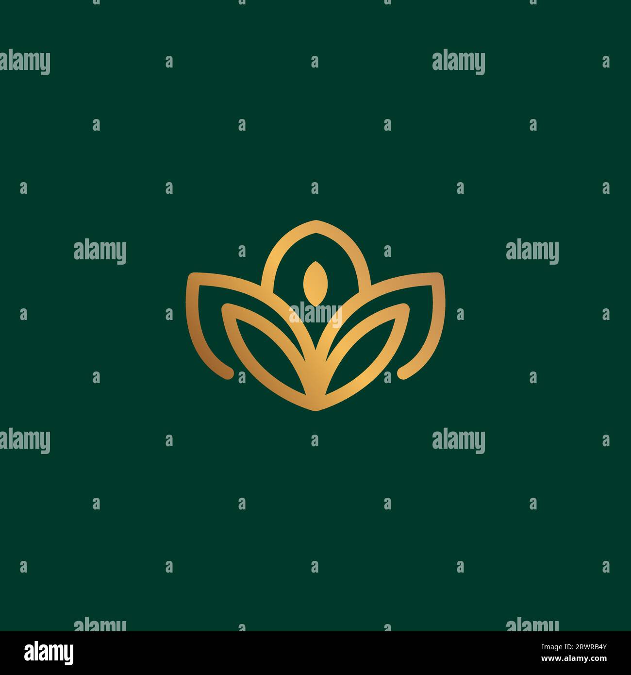 Lotus Line Logo Vector. Simple Lotus Logo. Yoga Logo Stock Vector Image ...