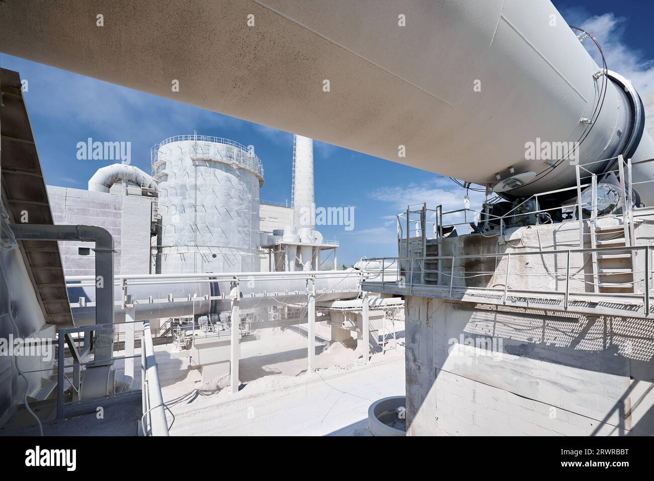 Roasting rotary furnace with pipe at manufacturing plant Stock Photo ...