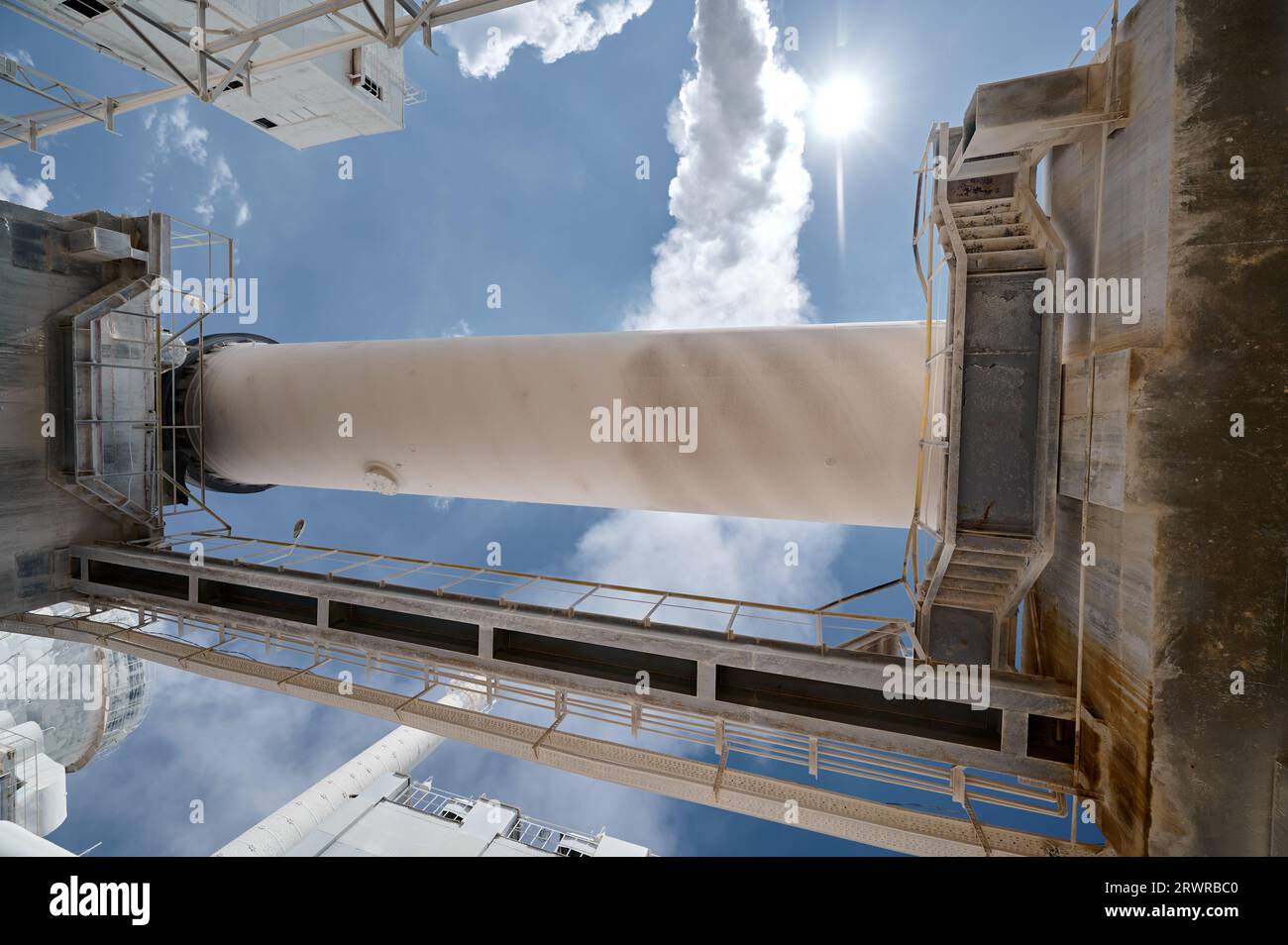 Tubular rotary furnace for construction materials at factory Stock ...