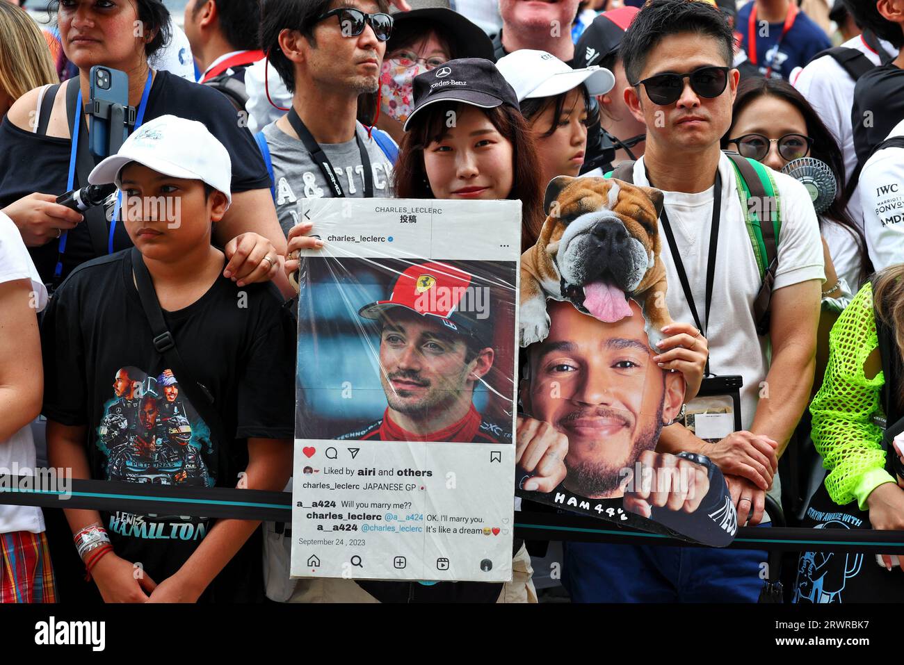 Suzuka, Japan. 21st Sep, 2023. Circuit atmosphere - Charles Leclerc ...