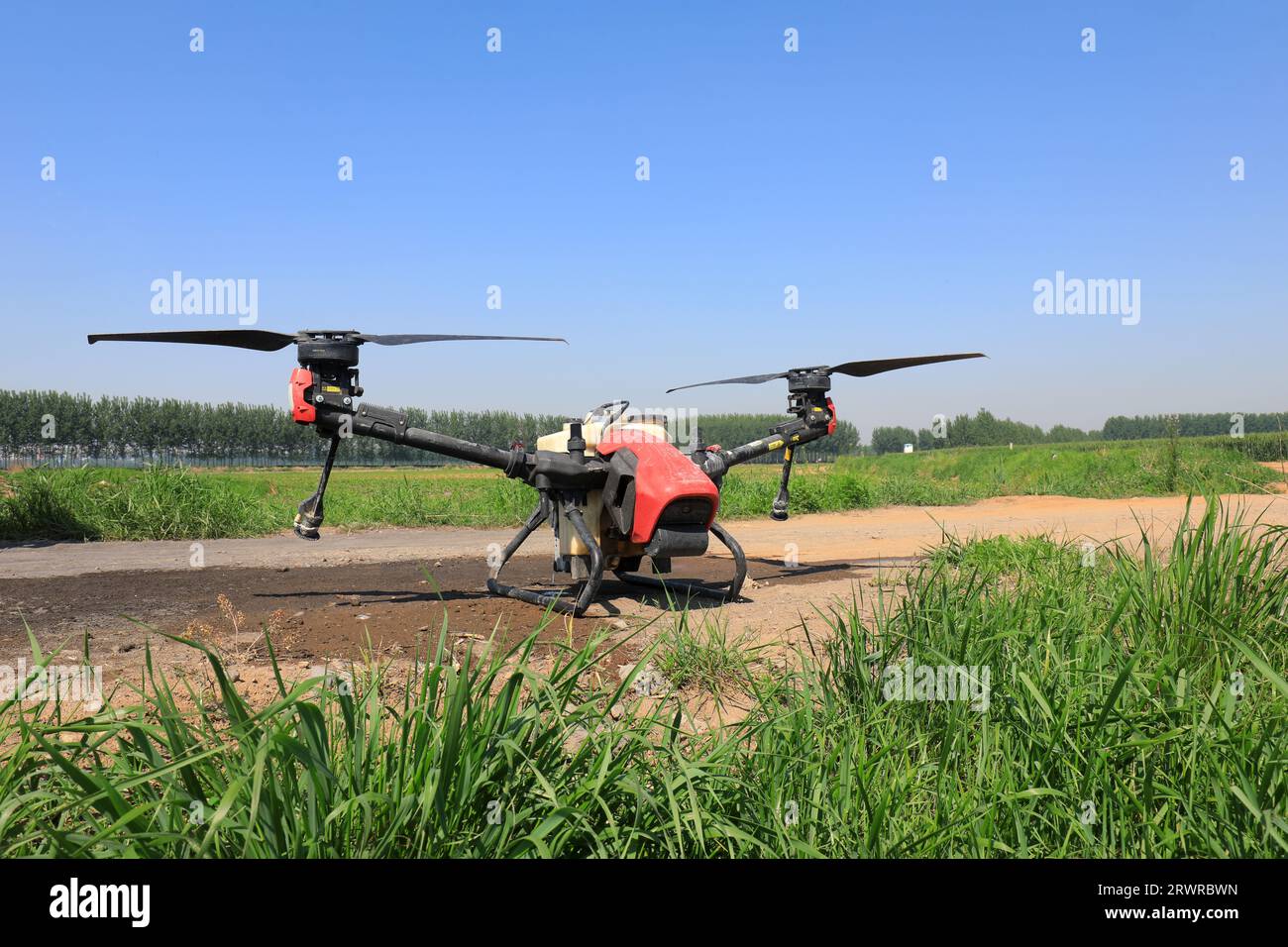 Plant protection UAV in the field, North China Plain Stock Photo - Alamy