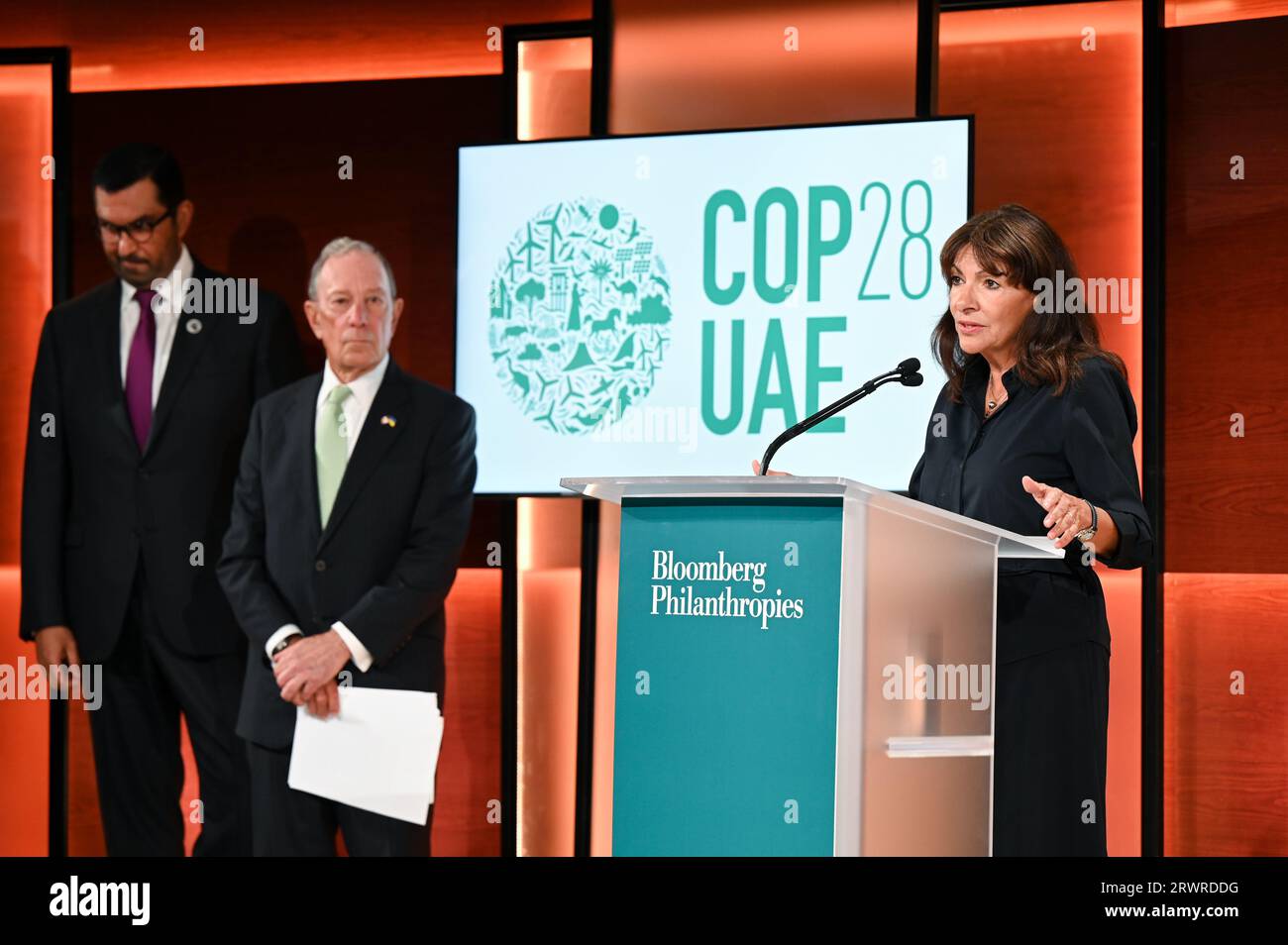 USA. 19th Sep, 2023. Mayor Ann Hidalgo marking remarks at the COP28 announcement at The ...