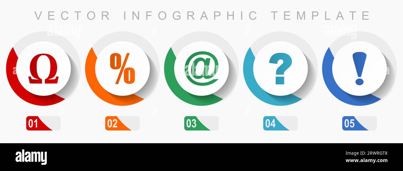 Symbols icon set, miscellaneous icons such as omega, percent, at ...