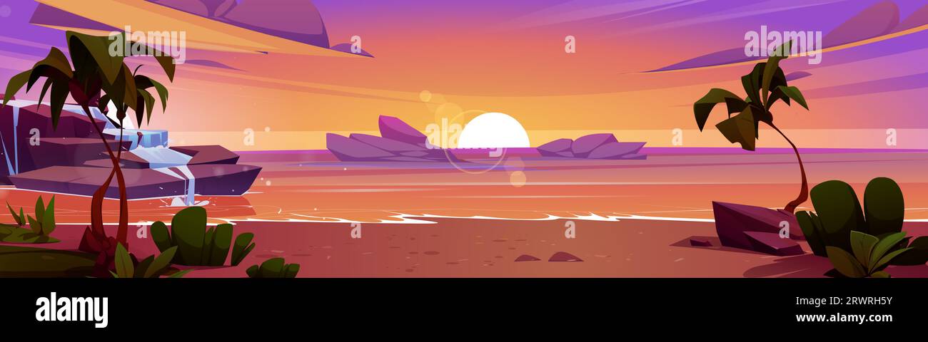 Waterfall island color Stock Vector Images - Alamy