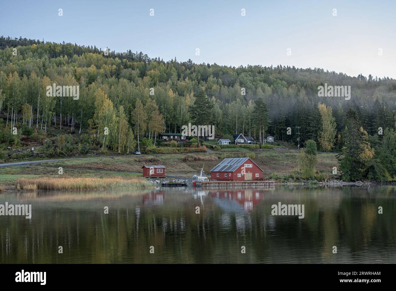 Swedish houses and mountain ant the sea at skuleberget campsite caravan ...