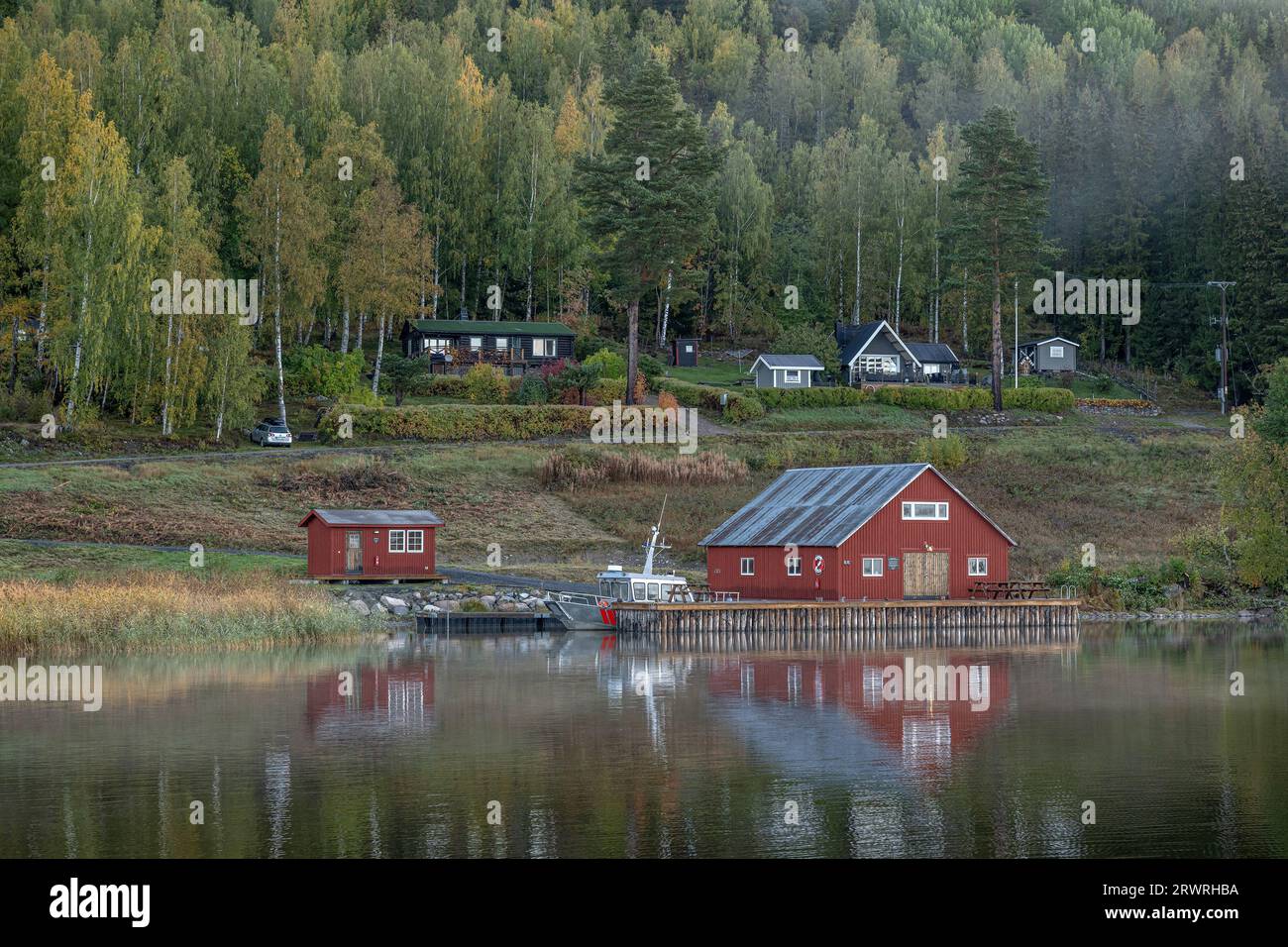 Swedish houses and mountain ant the sea at skuleberget campsite caravan ...