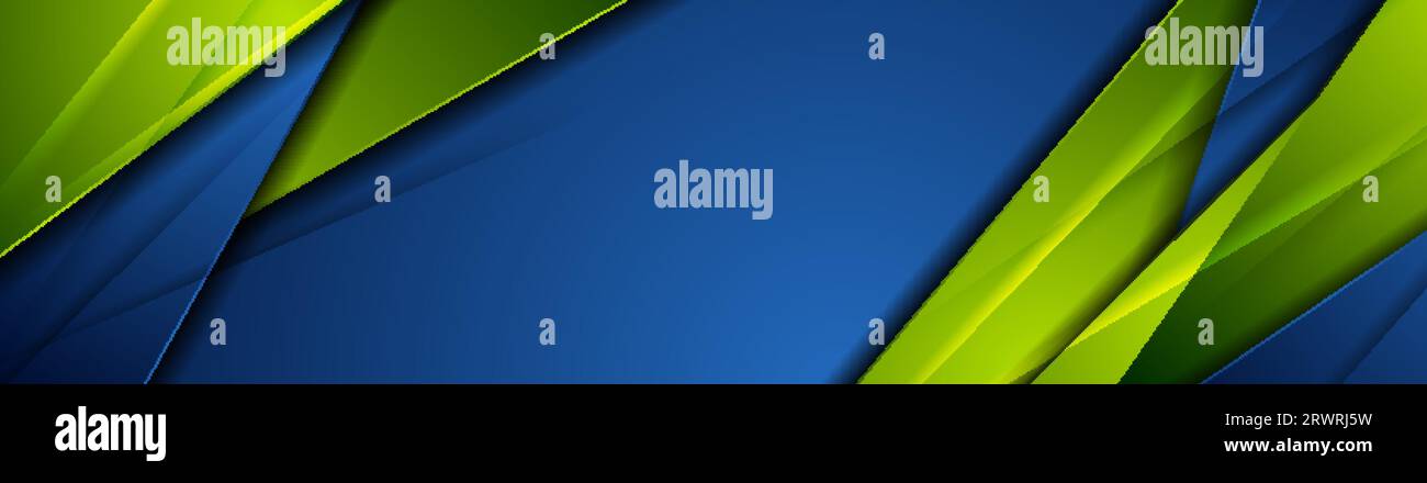 High contrast blue and green glossy stripes. Abstract tech graphic ...