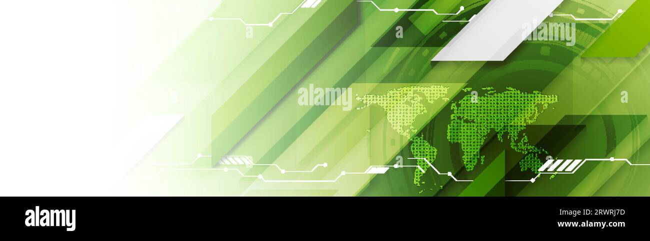 Abstract light green technology web header banner. Vector geometric ...