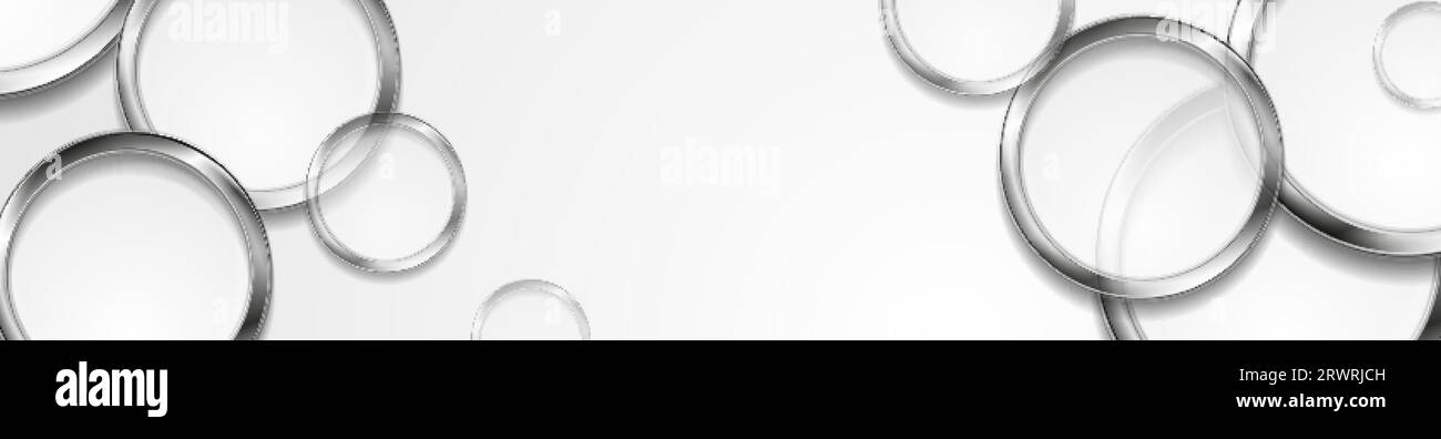 Hi-tech geometric graphic design with silver circles. Abstract metallic ...