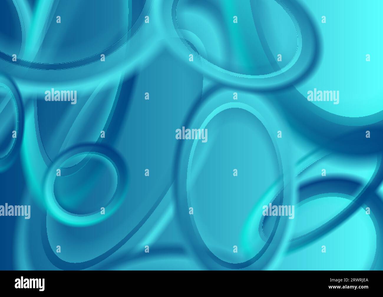 Abstract bright cyan background with smooth ellipses. Vector ...