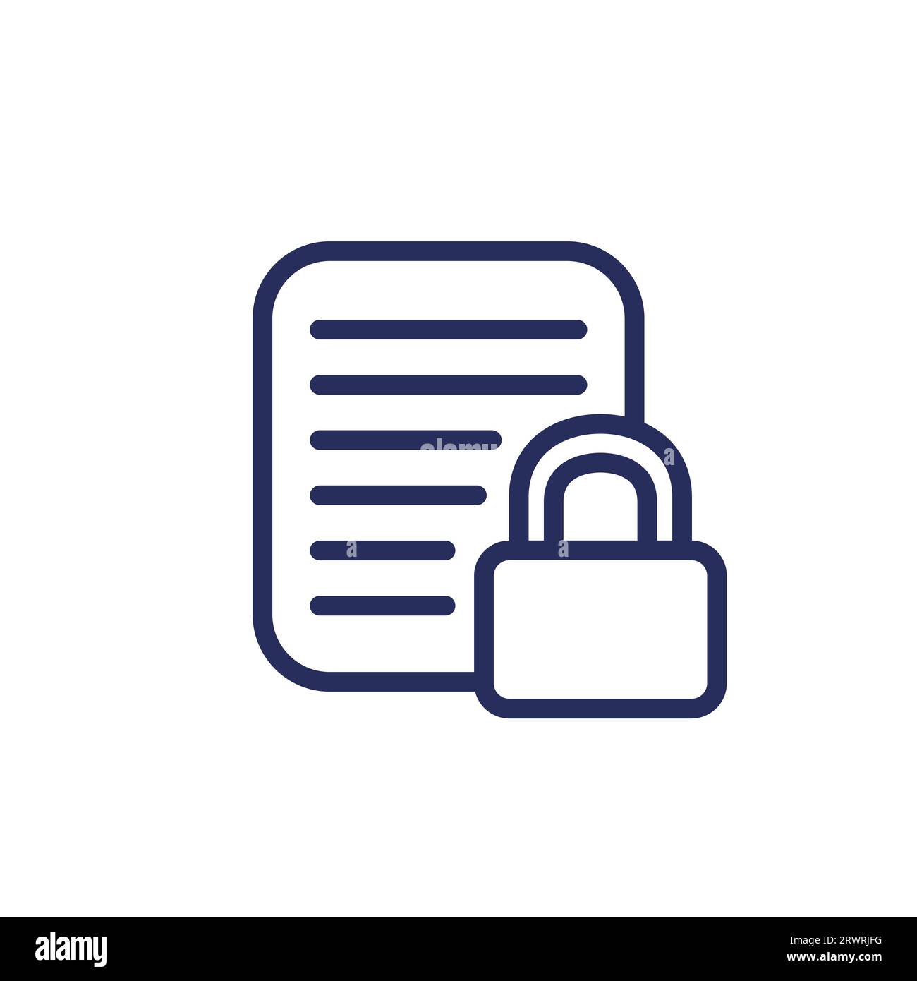 document protection icon, simple line design Stock Vector Image & Art ...