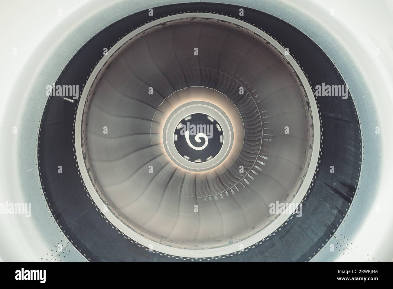 Close-up of the running engine of the jet plane Stock Photo - Alamy