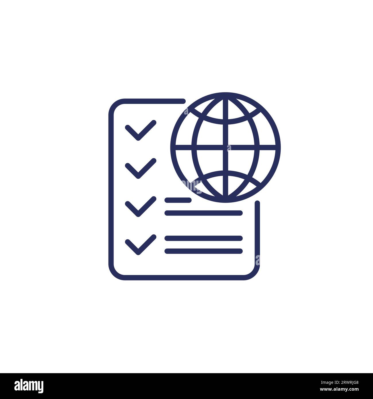 checklist with globe line icon Stock Vector Image & Art - Alamy