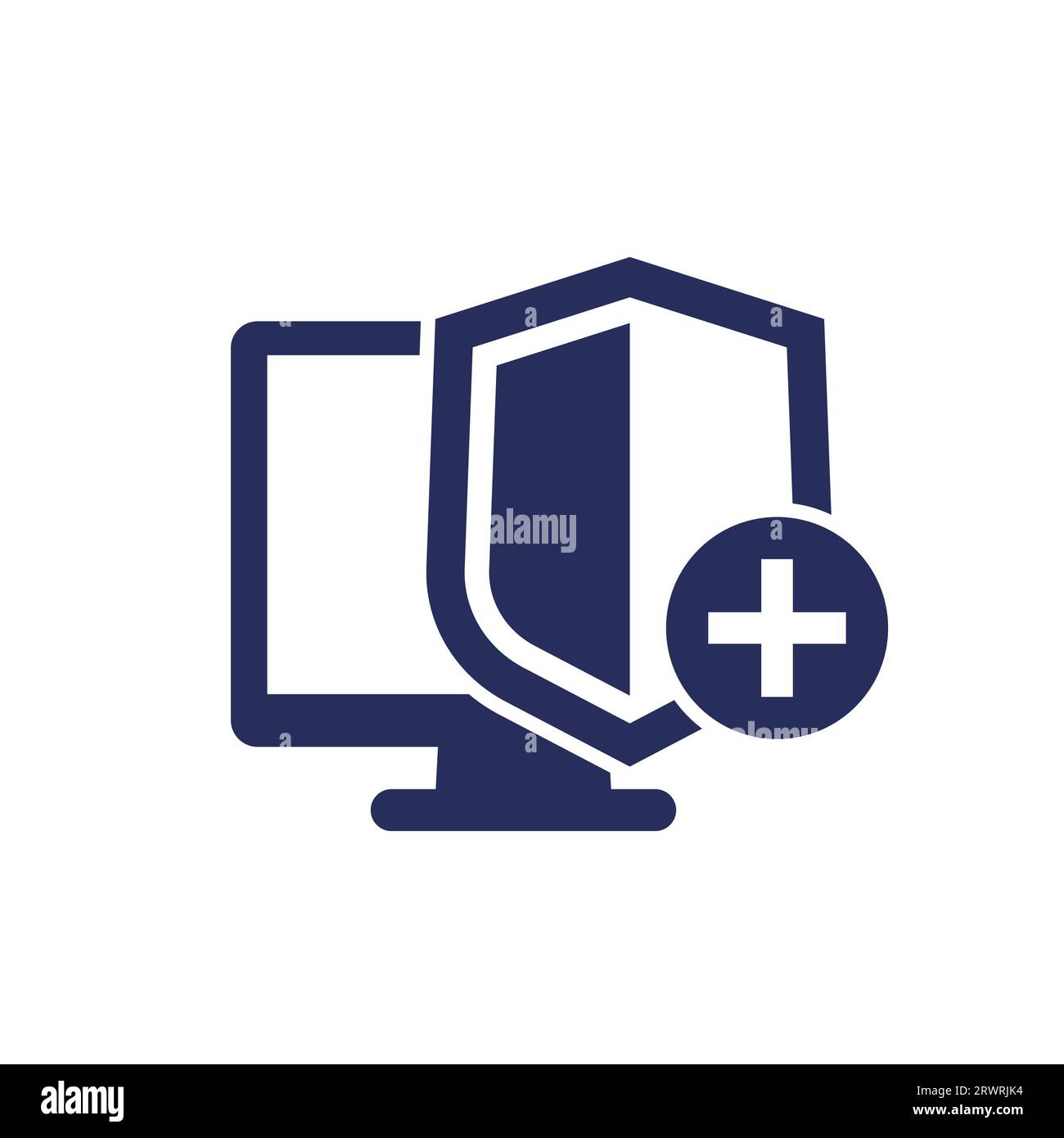 Security icon with add sign and shield, vector Stock Vector Image & Art ...