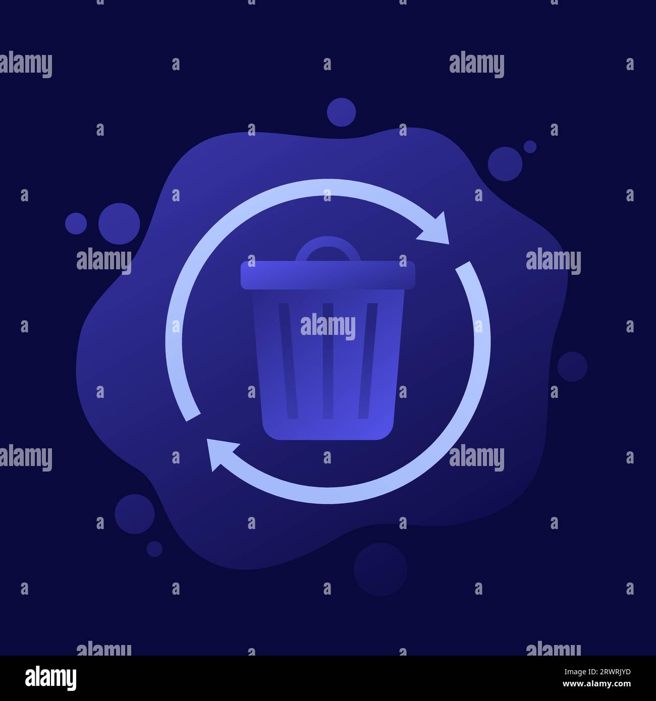 recycling waste icon with trash bin, vector design Stock Vector Image ...