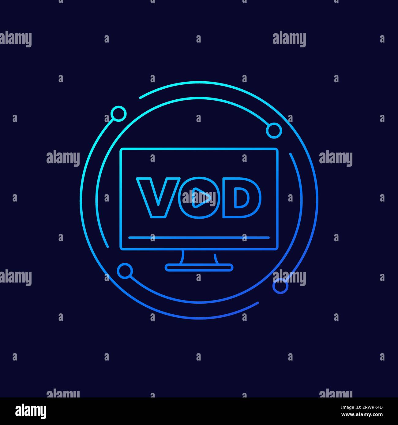 VOD, video on demand icon, linear vector Stock Vector Image & Art - Alamy