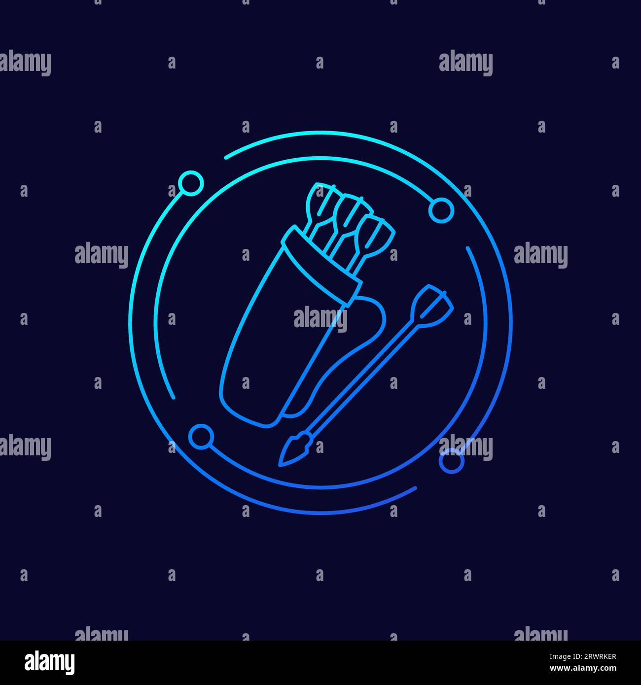 quiver, arrow bag icon, linear design Stock Vector Image & Art - Alamy