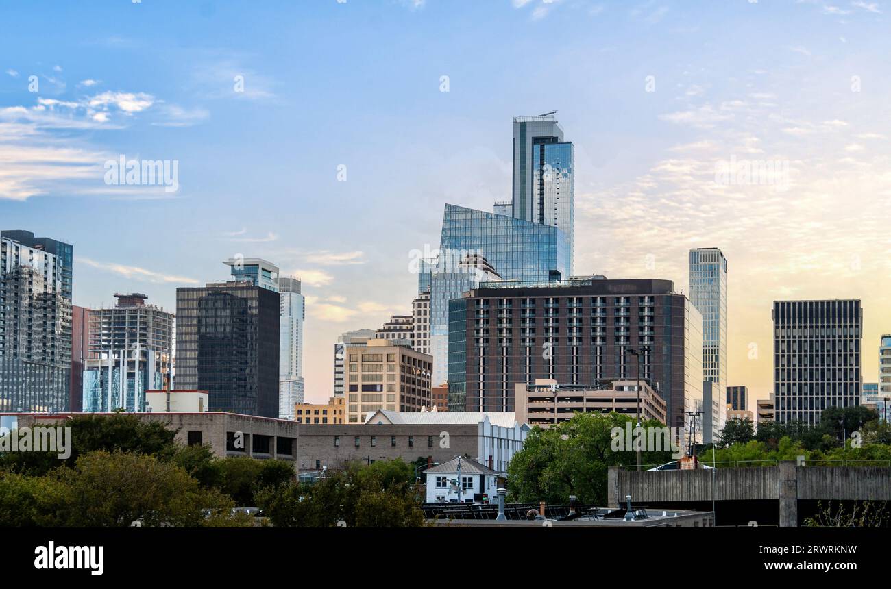 Aerial view downtown austin colorado hi-res stock photography and ...