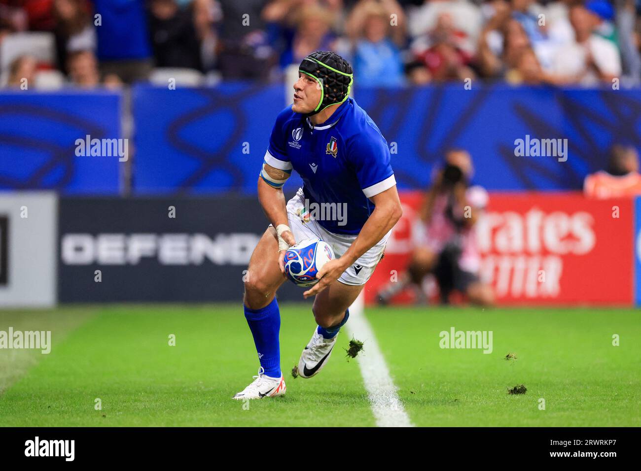Nice, France. 20th Sep, 2023. Juan Ignacio Brex #13 of Italy scores ...