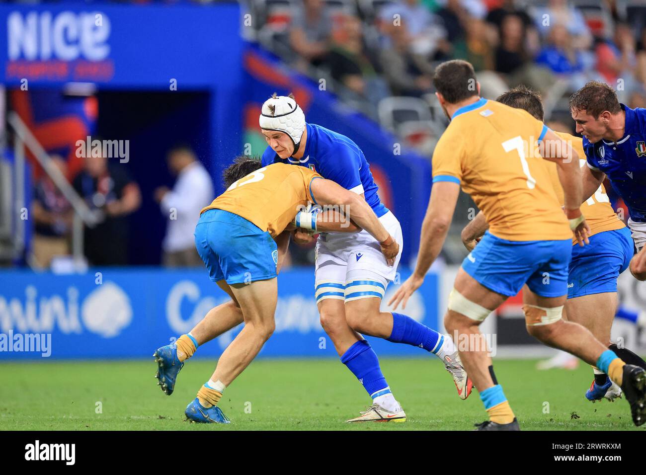 Nice, France. 20th Sep, 2023. Tomas Inciarte #13 of Uruguay and Manuel ...