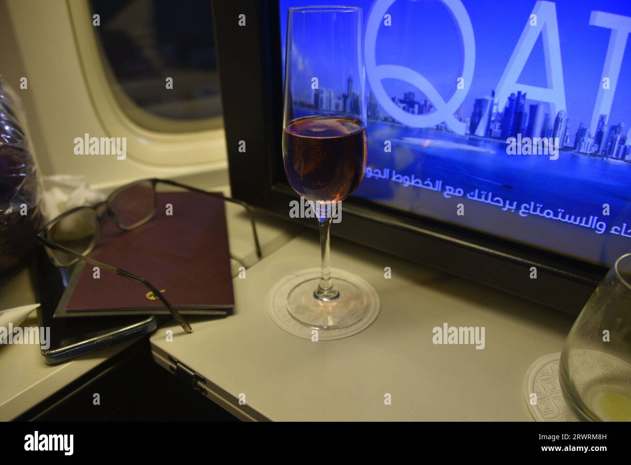 qatar airways, A380 , business bar brandy, drinks spirits, taste of ...