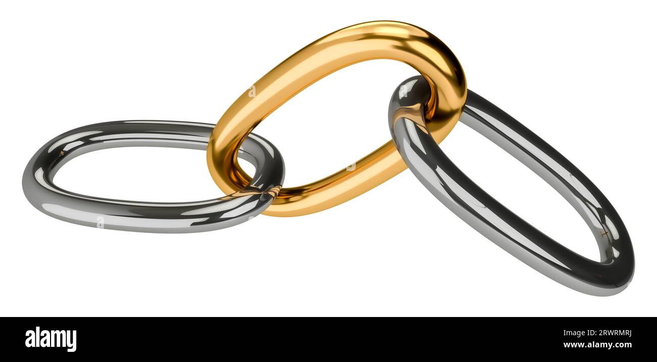 Strained chain from metal. Connection concept. isolated on white ...