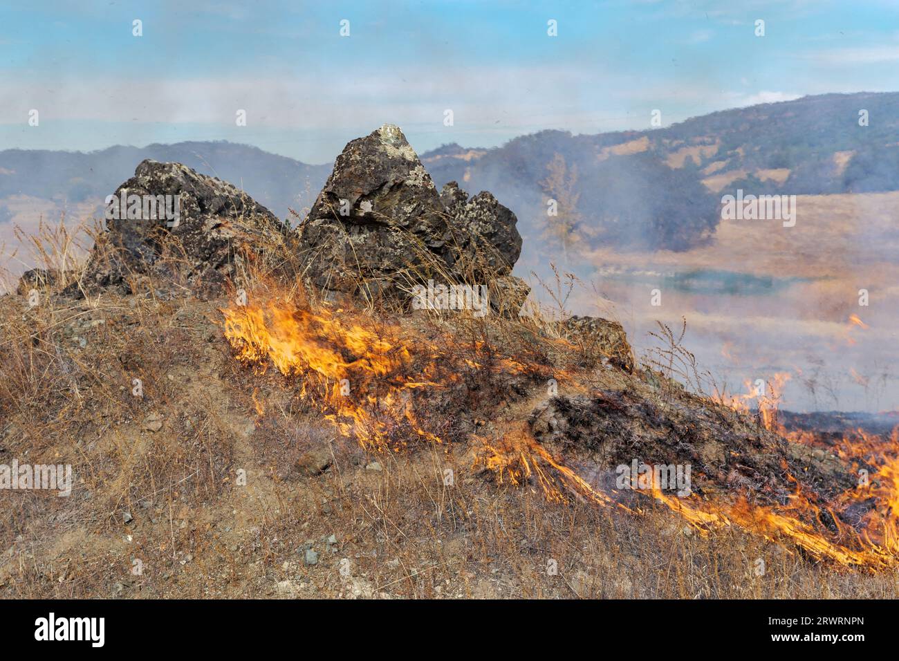 Wildfire burning field hi-res stock photography and images - Alamy