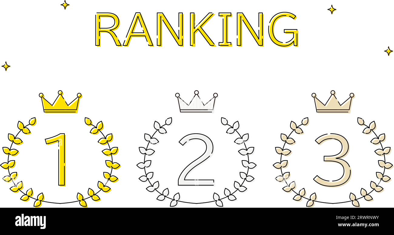 Plant leaf style simple line drawing ranking icon set, Vector ...