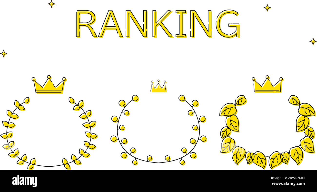 Plant leaf style simple line drawing ranking icon set, Vector ...