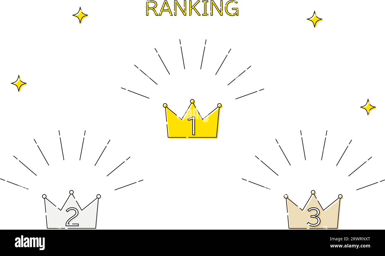 Simple crown ranking icons set, 1st to 3rd place, Vector Illustration ...