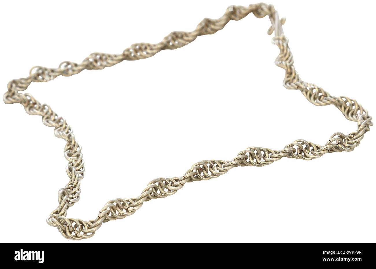 Handmade shiny silver chain isolated Stock Photo - Alamy