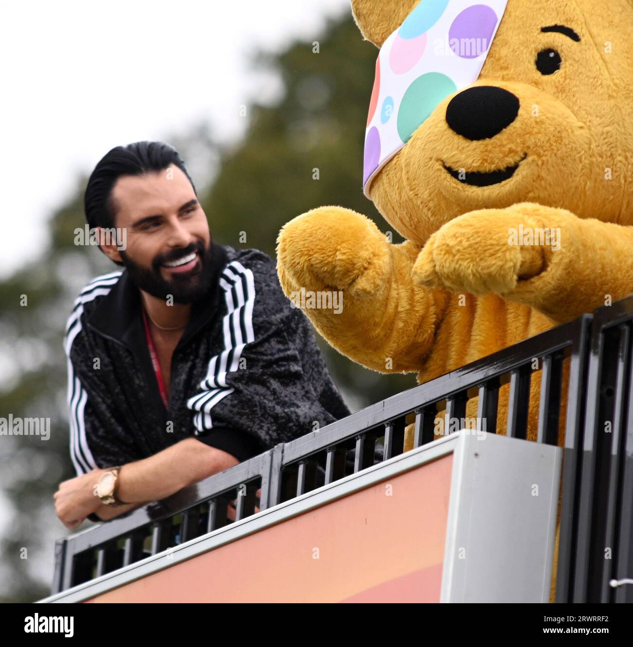 Rylan Clark and pudsey bear at the BBC Radio 2 In The Park, Leicester ...